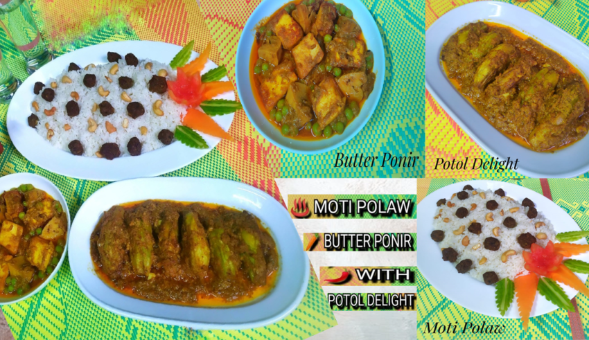Moti Pulao, Butter Paneer And Point Gourd Delight